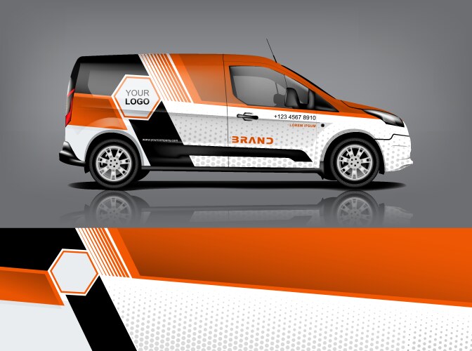 Van wrap design sticker and decal Royalty Free Vector Image