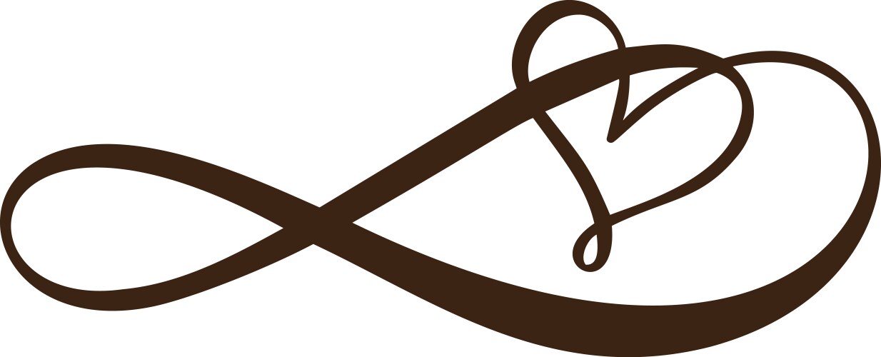 Heart love logo with infinity sign design Vector Image