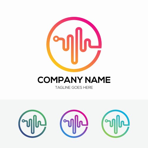 Shield pulse logo element design template Vector Image