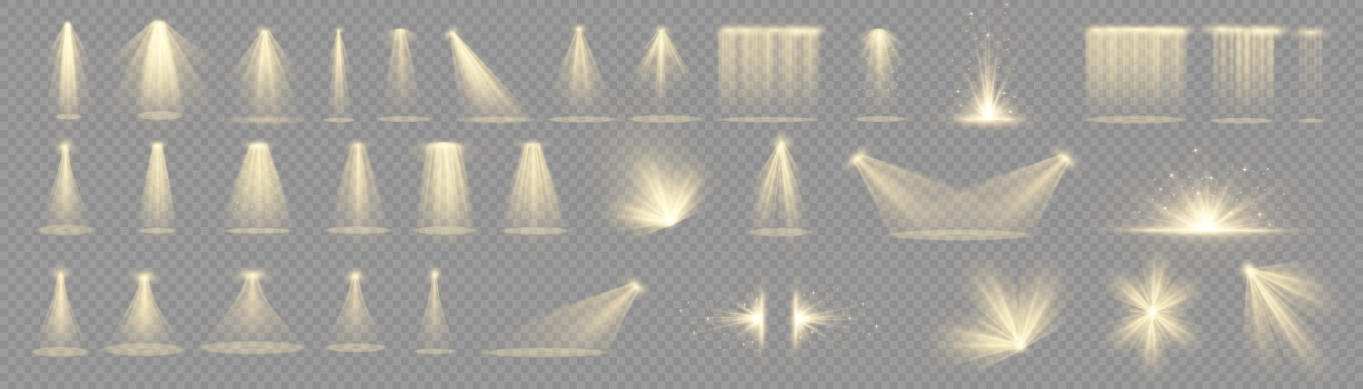 Spark spotlight white light effect glowing ray Vector Image