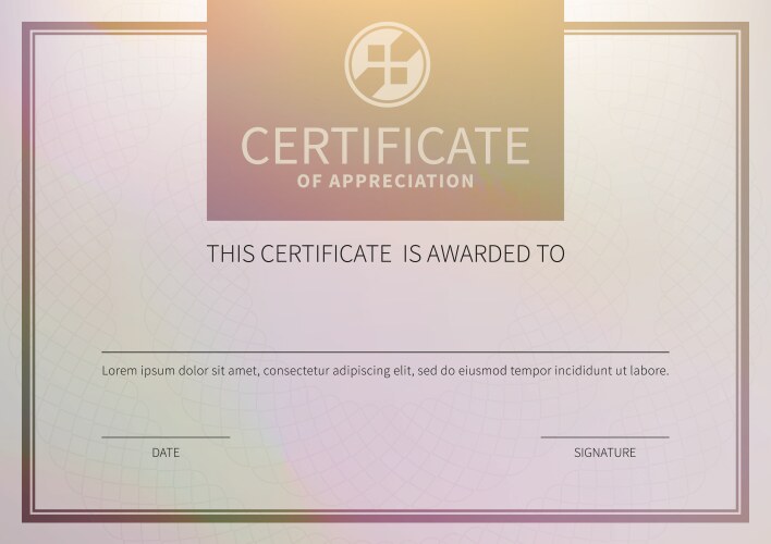 Innovation award certificate design with particle Vector Image