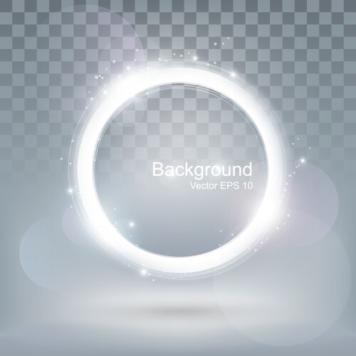Light white circle glow effect shine sphere ring Vector Image