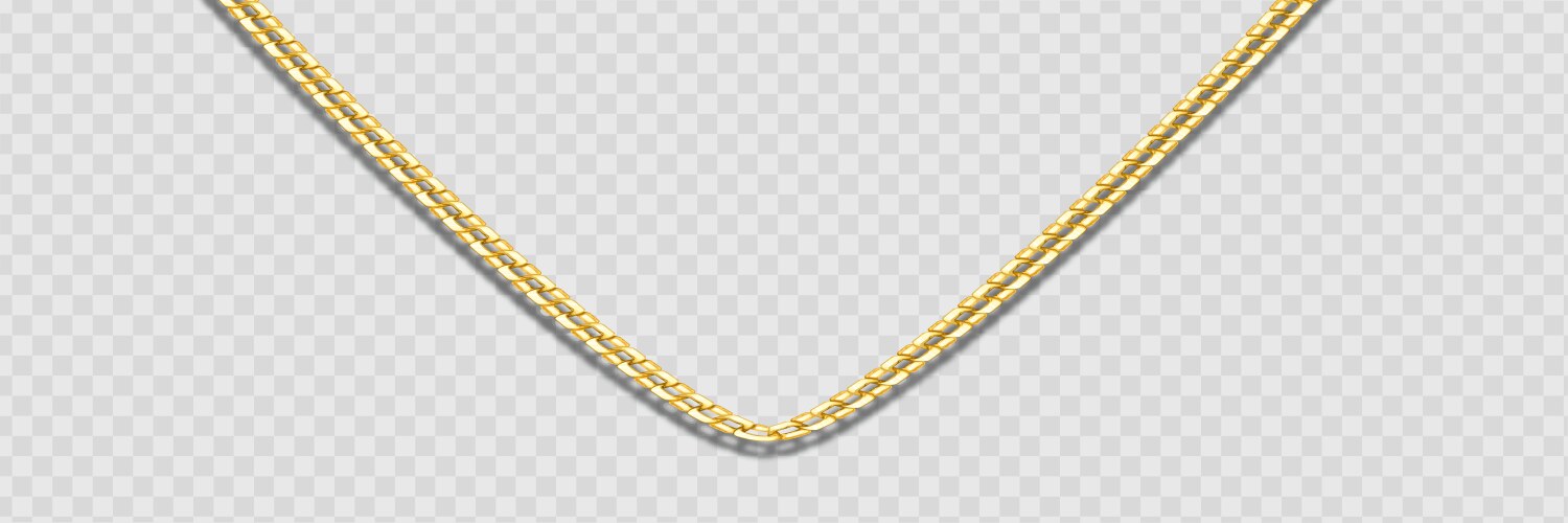 Set of realistic golden chains Royalty Free Vector Image
