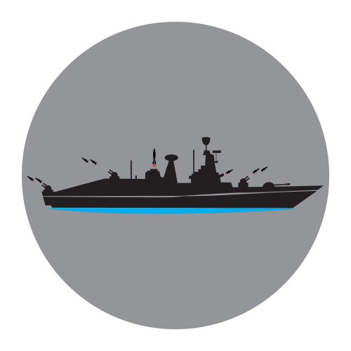 Battleship symbol design Royalty Free Vector Image