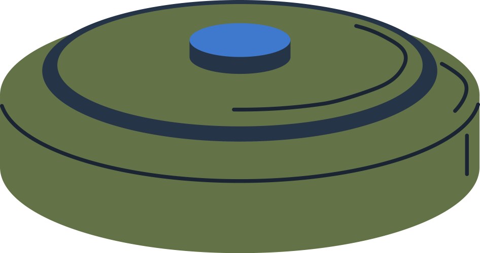 Green military anti-tank mine Royalty Free Vector Image