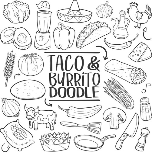Doodle Taco Vector Images (over 2,300)