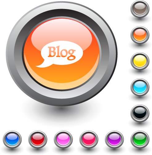 Blog round button Royalty Free Vector Image - VectorStock