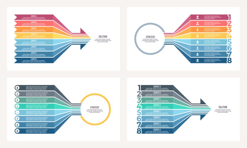 Business infographic arrow chart with 6 number Vector Image