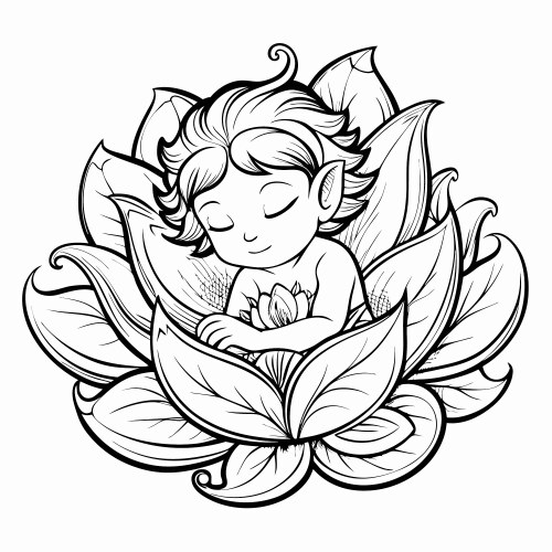 Fairy tale line art for coloring book Royalty Free Vector