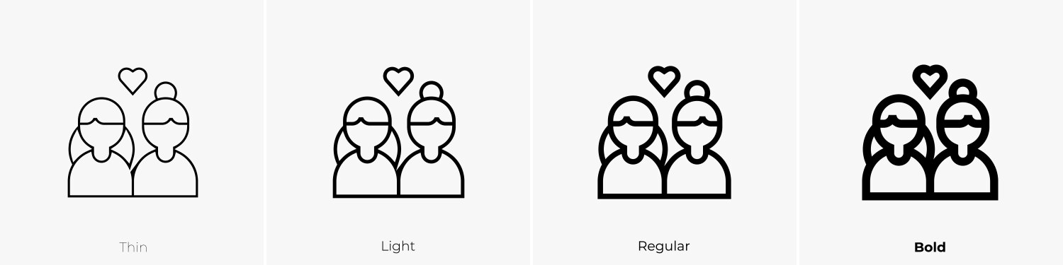 Foster family icon thin light regular and bold Vector Image
