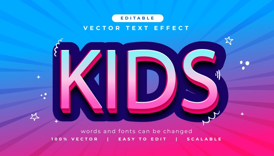 Island text effect editable template Royalty Free Vector