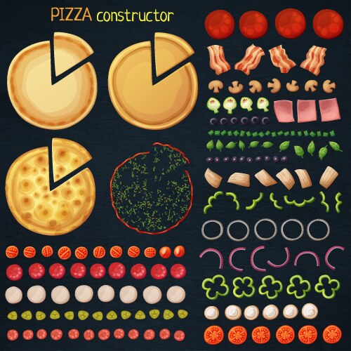 Pizza top view cartoon Royalty Free Vector Image