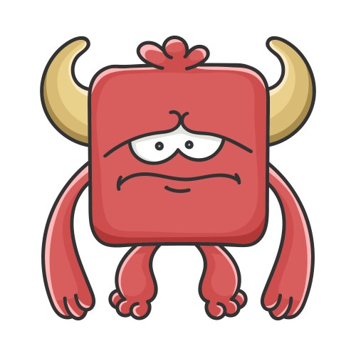 Monster sad shower Royalty Free Vector Image - VectorStock