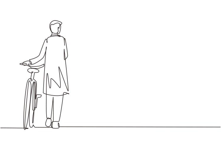 Continuous one line drawing walking office woman Vector Image