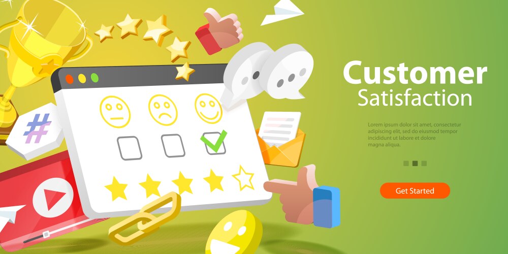 Customer satisfaction word concepts banner Vector Image