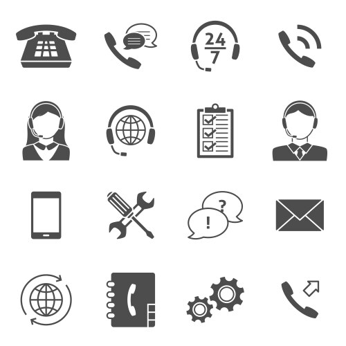 Communication icons grey Royalty Free Vector Image