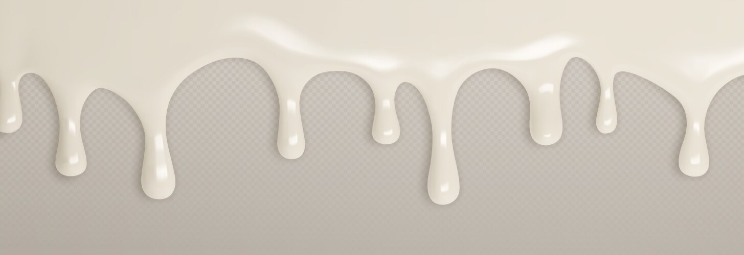 Melting ice cream border on transparent background