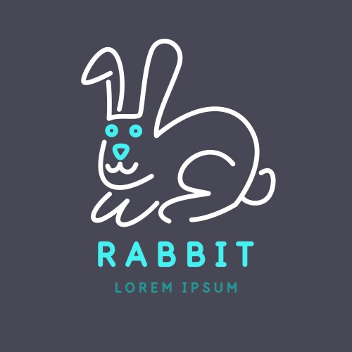 Running rabbit logo Royalty Free Vector Image - VectorStock