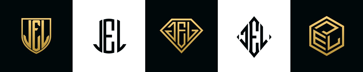 Initial letters joi logo designs bundle Royalty Free Vector