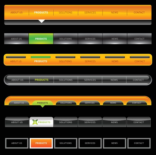 Colorful Loading Bar Set Modern Web Element Vector Image