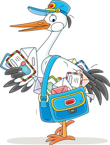 Cute postman with letter Royalty Free Vector Image