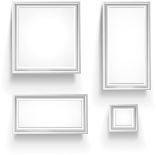 Realistic shining golden picture frame on a wall Vector Image
