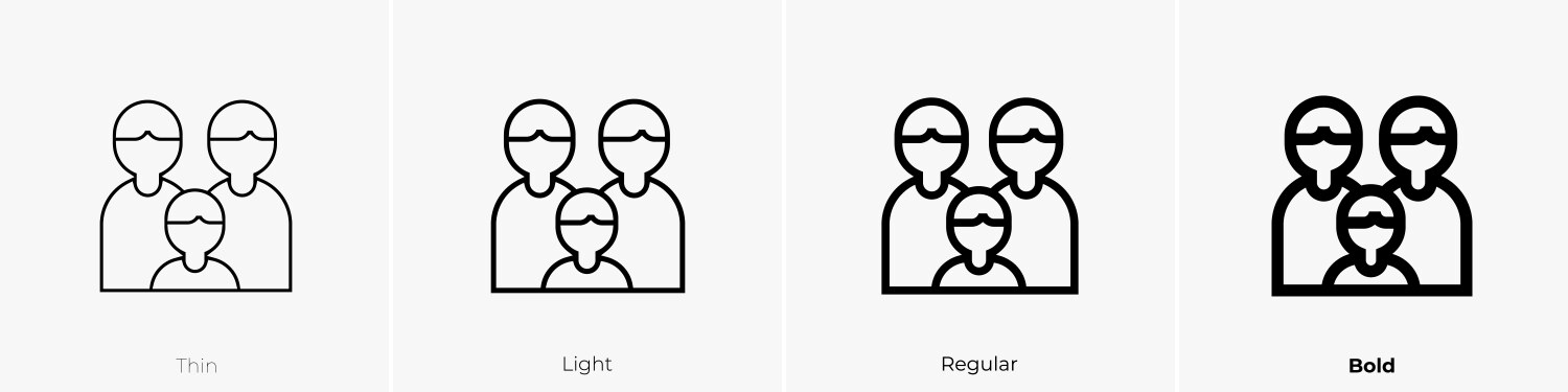 Foster family icon thin light regular and bold Vector Image