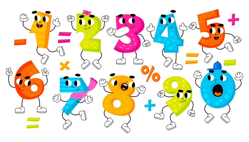 Funny Cartoon Numbers Vector Images (over 18,000)