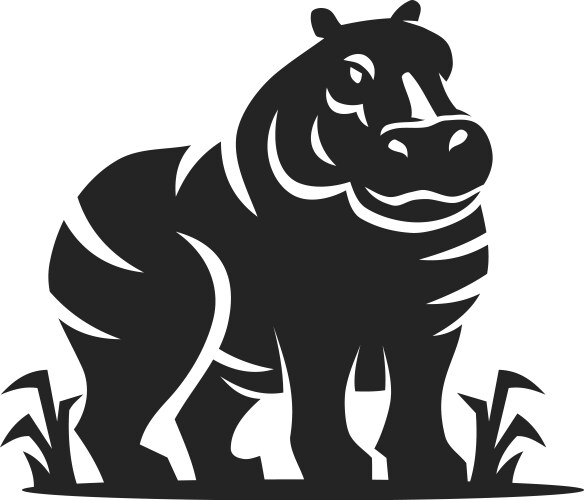 Hippo logo template isolated brand identity Vector Image