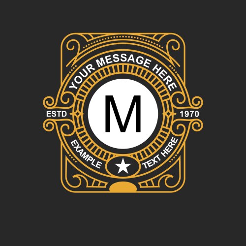 Modern emblem badge template luxury elegant Vector Image
