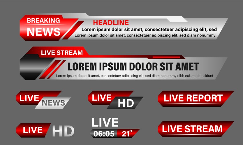 Tv broadcast title television broadcasting Vector Image