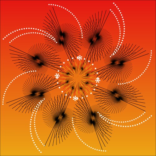 Create-dotted-spiral-vortex flower Royalty Free Vector Image