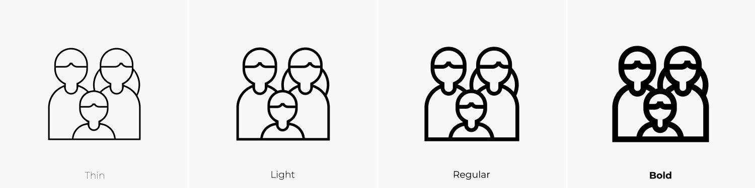 Foster family icon thin light regular and bold Vector Image