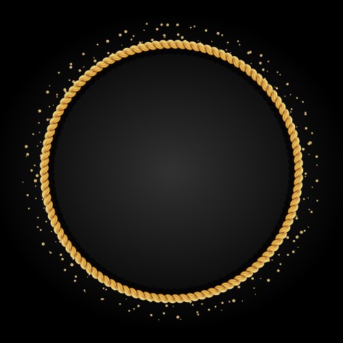 Gold twisted rope circle frame round border Vector Image