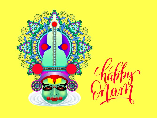 Colorful kathakali face Royalty Free Vector Image