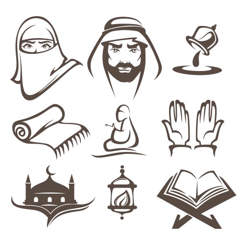 Islam icon with religion and culture symbol Vector Image