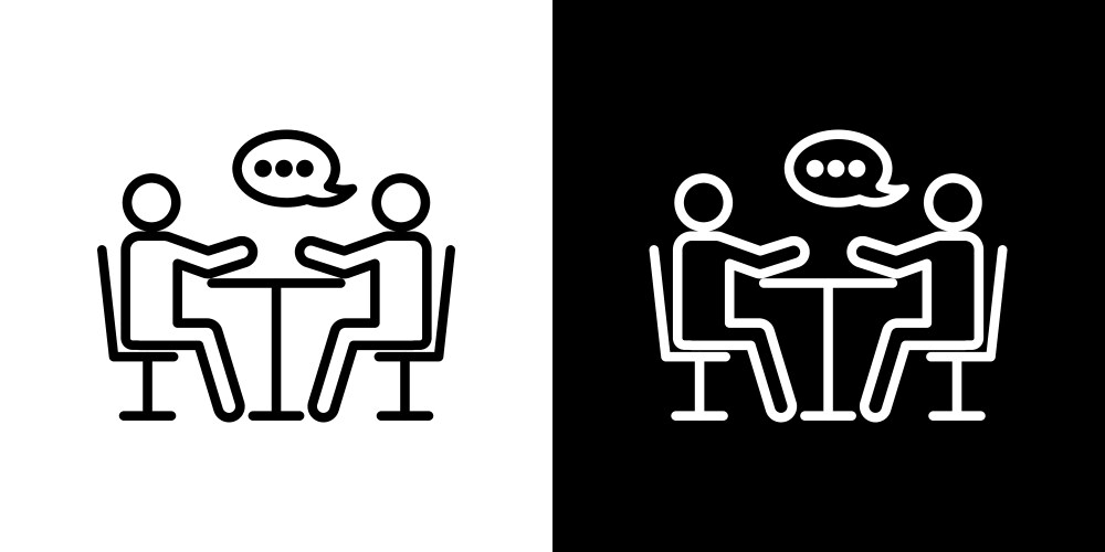 Job interview icon set on white background Vector Image