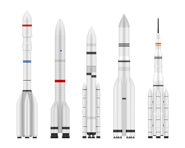 Realistic rocket launch Royalty Free Vector Image