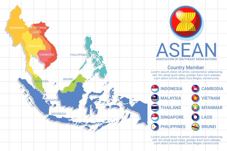 Asean map Vector Images & Graphics for Commercial Use | VectorStock