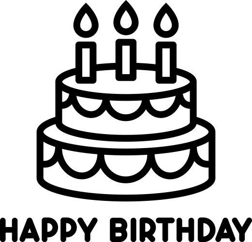 Birthday Cake Line Drawing Vector Images (over 3,400)