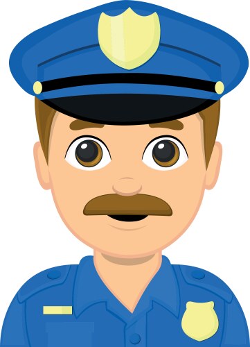 Policeman in brown uniform Royalty Free Vector Image