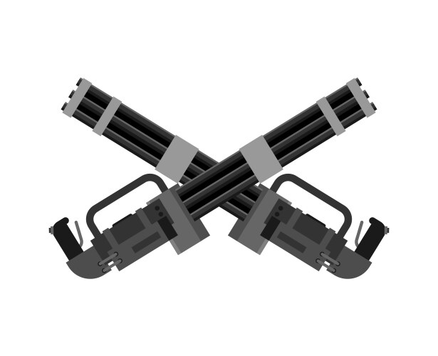 Monochrome crossed cartridge for machine gun Vector Image
