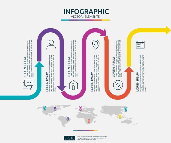 10 steps infographic timeline design template Vector Image