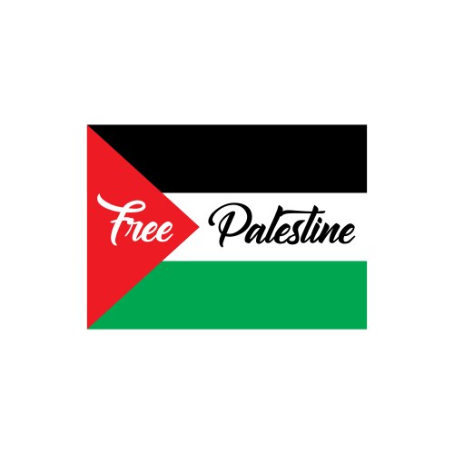 Horizontal frame and border with palestine flag Vector Image