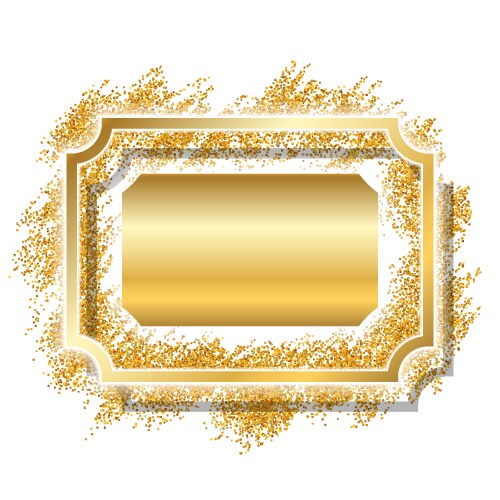 Gold frame beautiful golden glitter design Vector Image