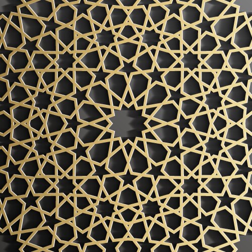 Gold islamic pattern on black background Vector Image