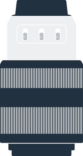 Photo studio camera lens icon Royalty Free Vector Image