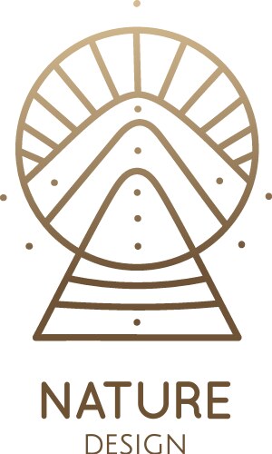 Mountain with moon nature logo design template Vector Image