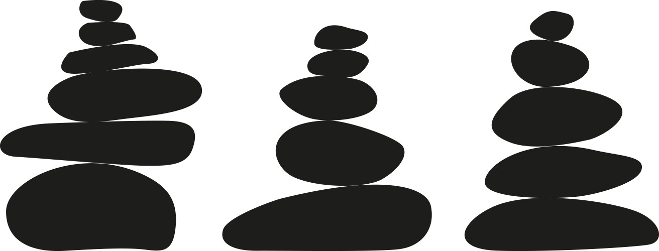 Outline balance pebble stone silhouette Royalty Free Vector