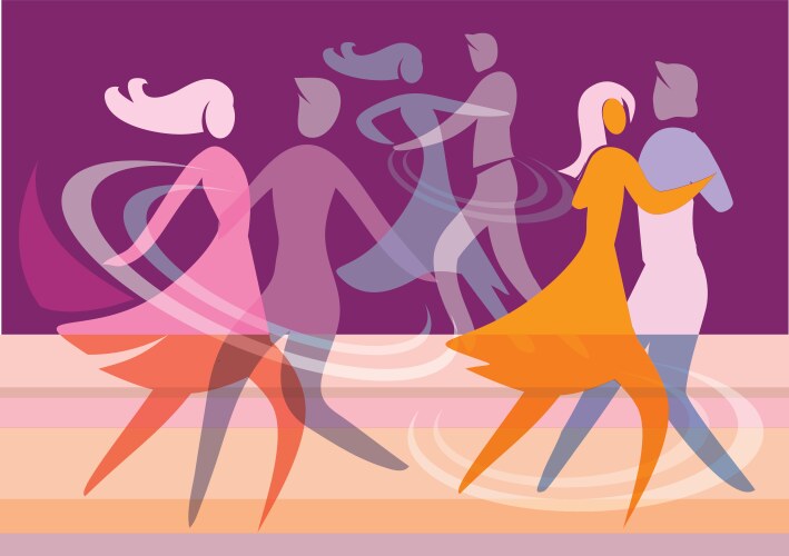 Ballroom dancing couples Royalty Free Vector Image